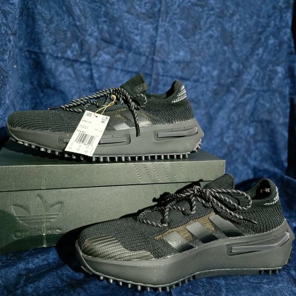 adidas | Shoes | Adidas Black Sneakers With Hightop Design And Rugged ...